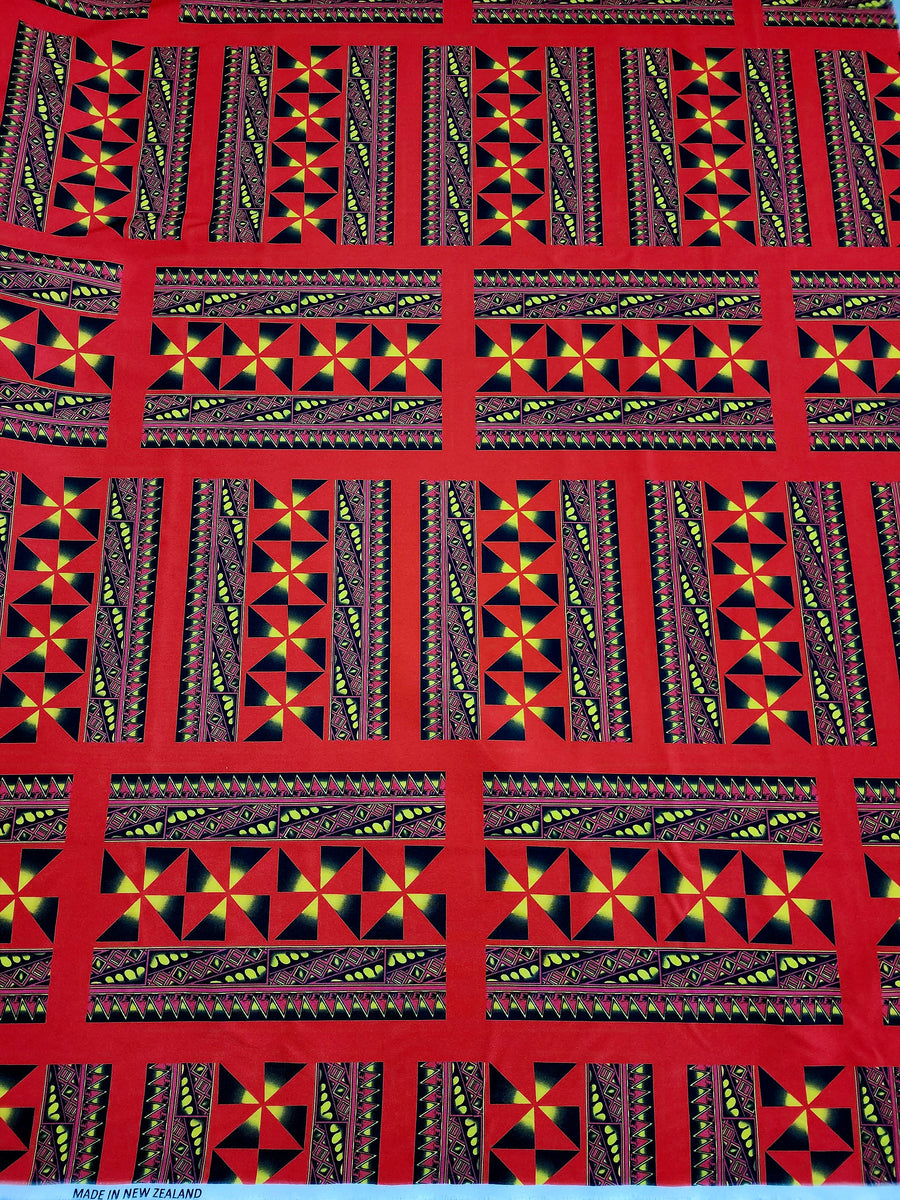 Polynesian Design #141 Red and Yellow – Tokouso Fabrics