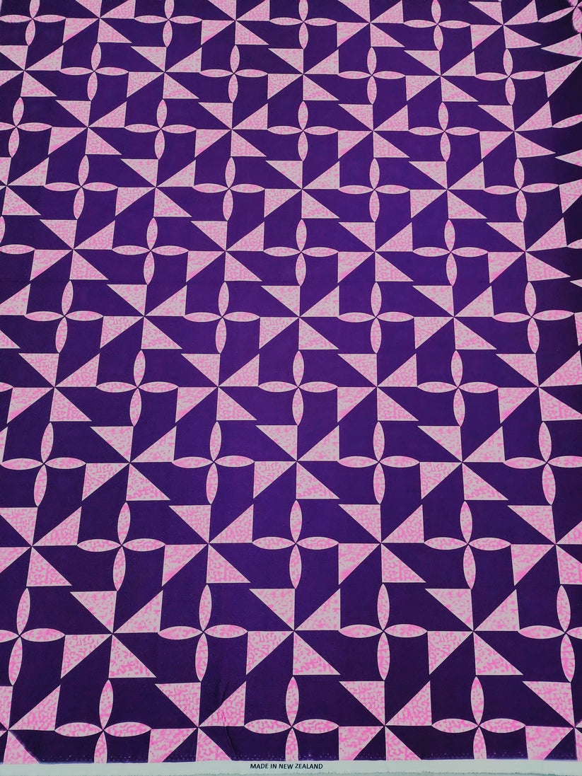 Polynesian Design #133 Pink and Purple – Tokouso Fabrics