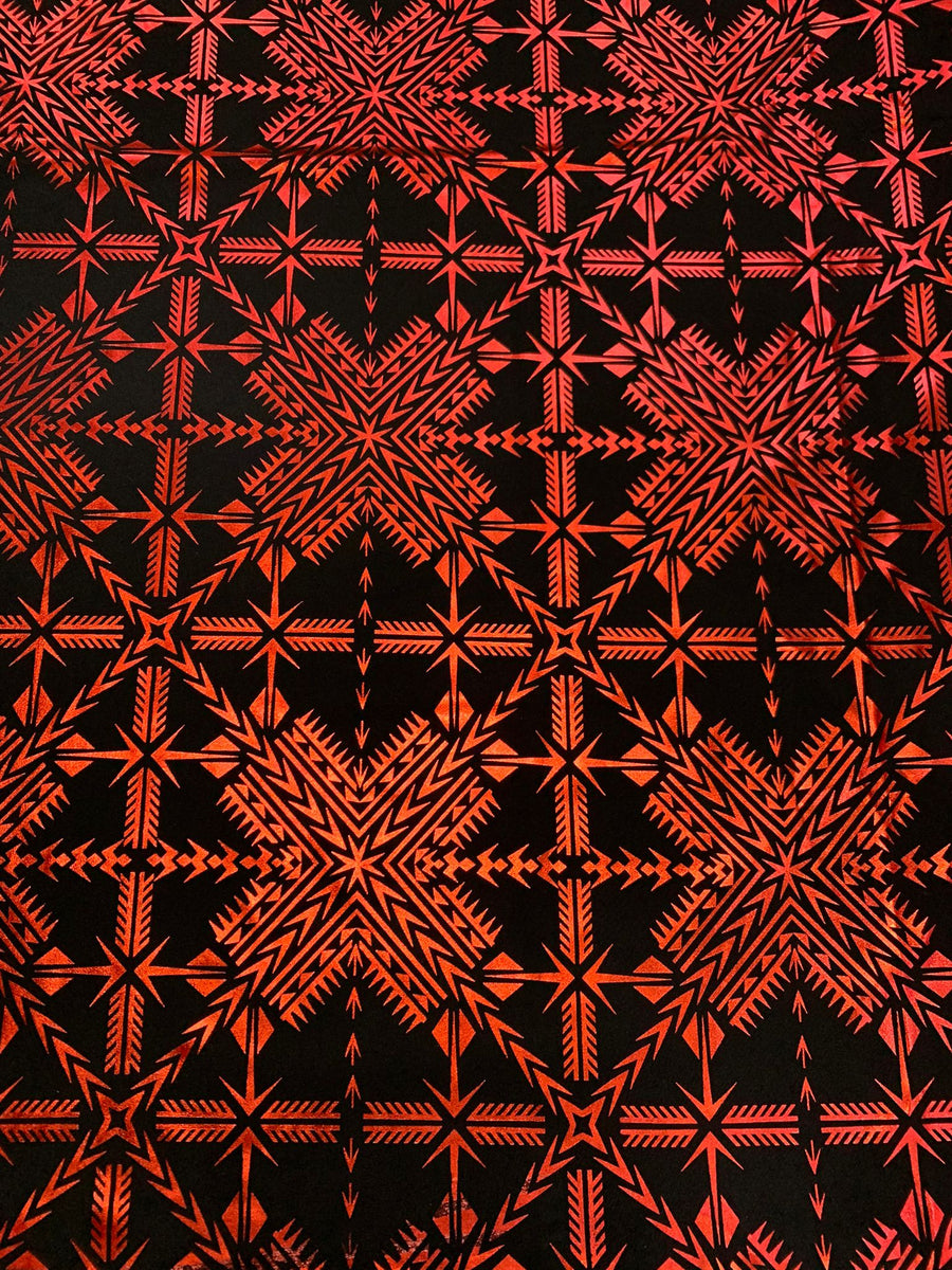 Shiny Polyester Design #84 Red on Black – Tokouso Fabrics
