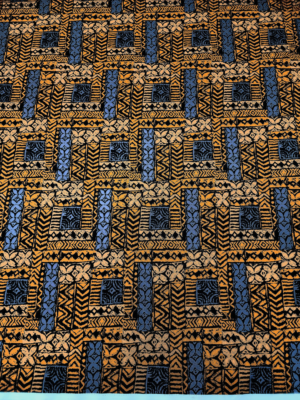 Polynesian Design #155 Black, Grey and Brown – Tokouso Fabrics