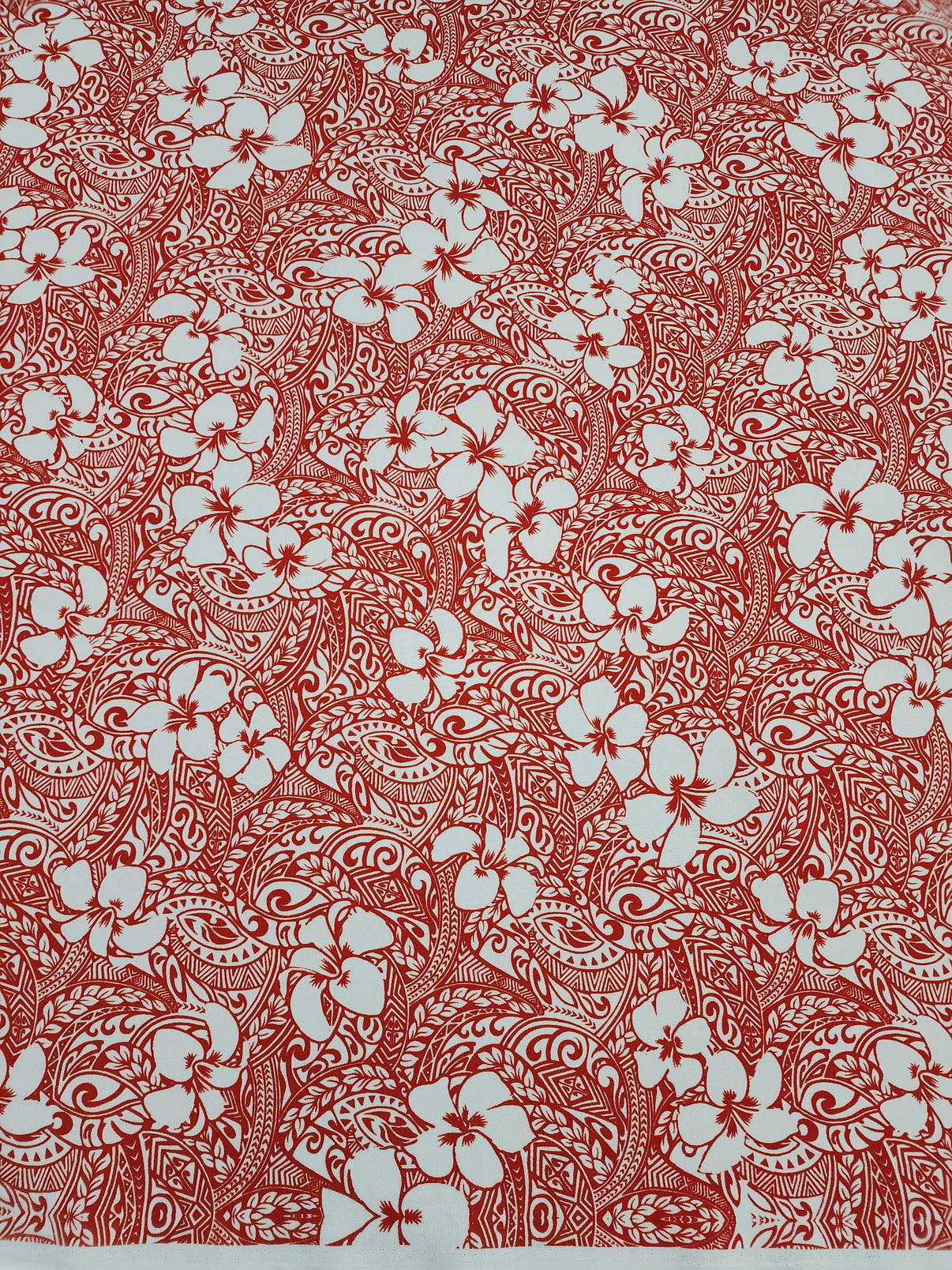 Polynesian Design #173 Red and White – Tokouso Fabrics
