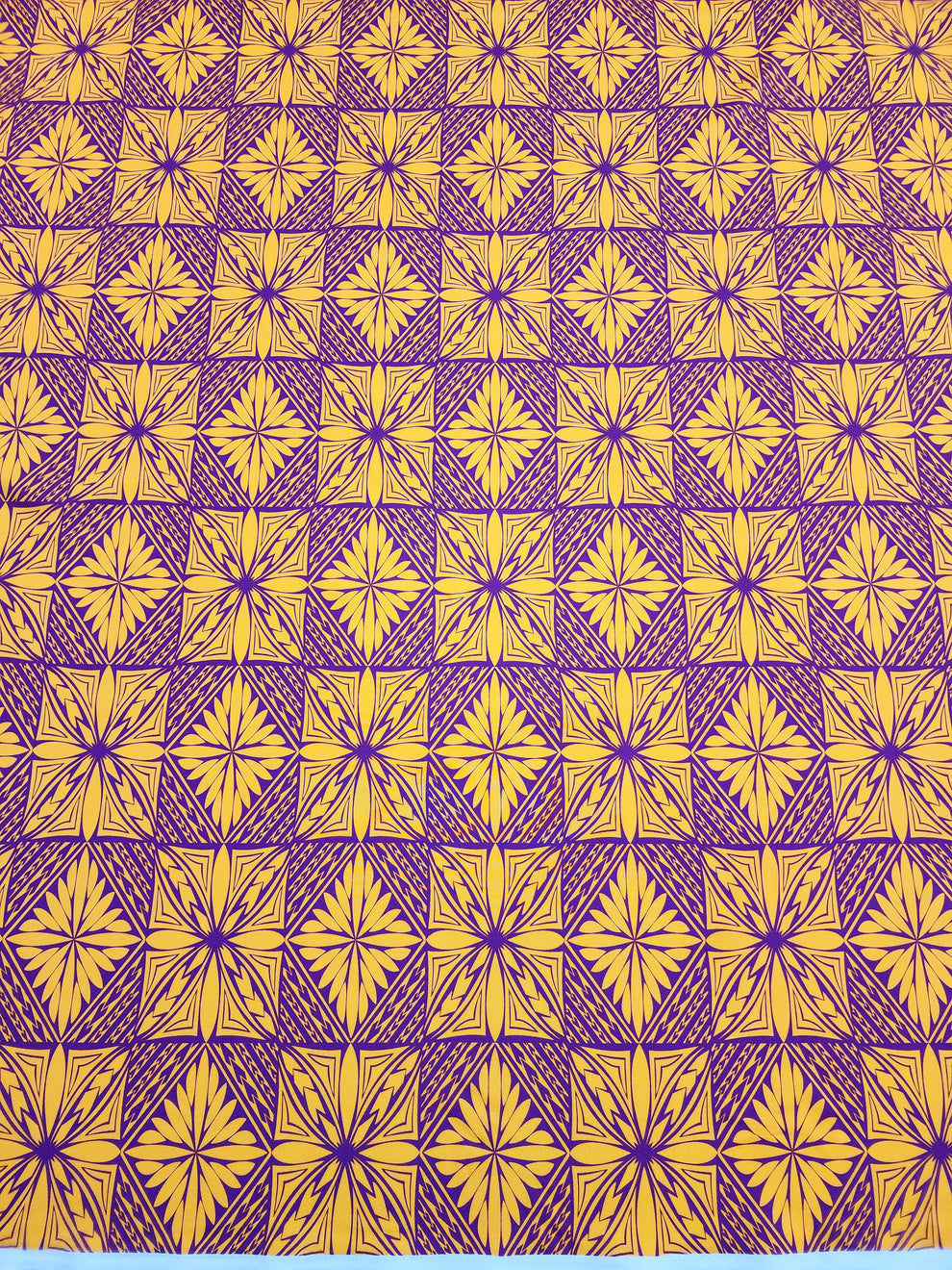 Polynesian Design #153 Yellow and Purple – Tokouso Fabrics