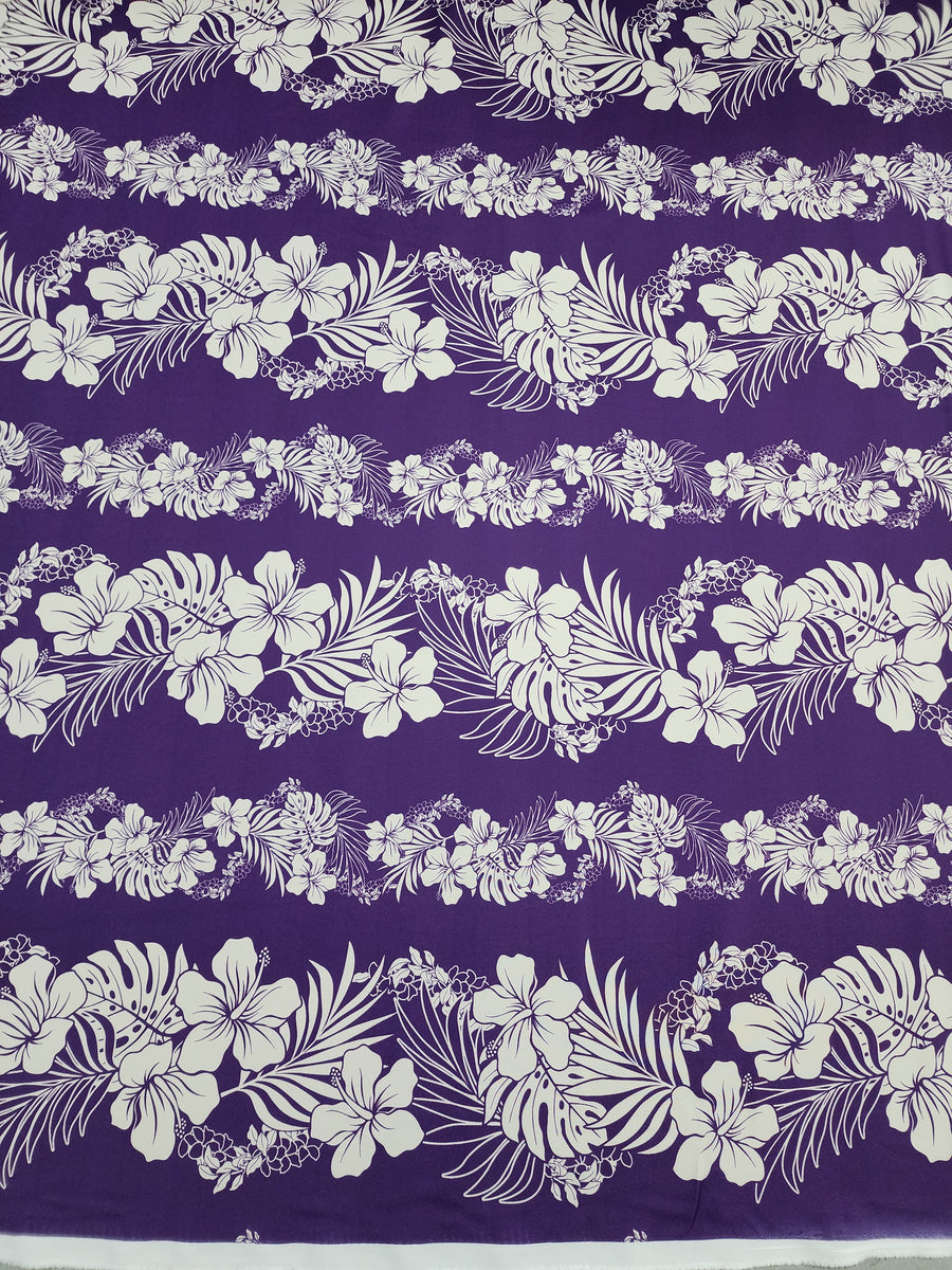 Polynesian Design #170 Purple and White – Tokouso Fabrics