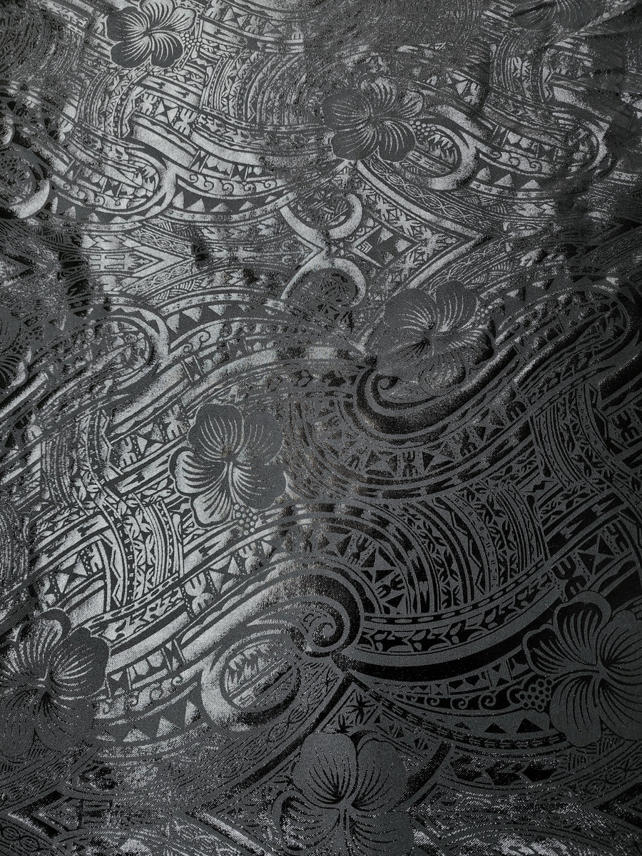 Stretch Polynesian #71 Black on Black – Tokouso Fabrics