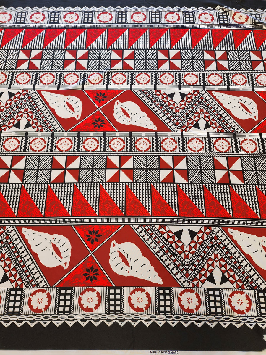 Polynesian Design #110 Red, White, and Black – Tokouso Fabrics
