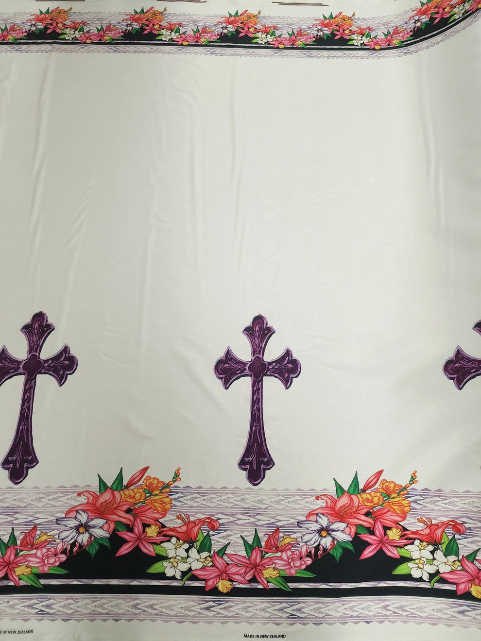 Church Design #4 Purple with border – Tokouso Fabrics